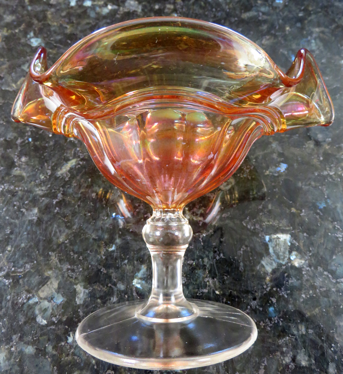 Rare Imperial BANDED FLUTE Marigold Compote circa 1910