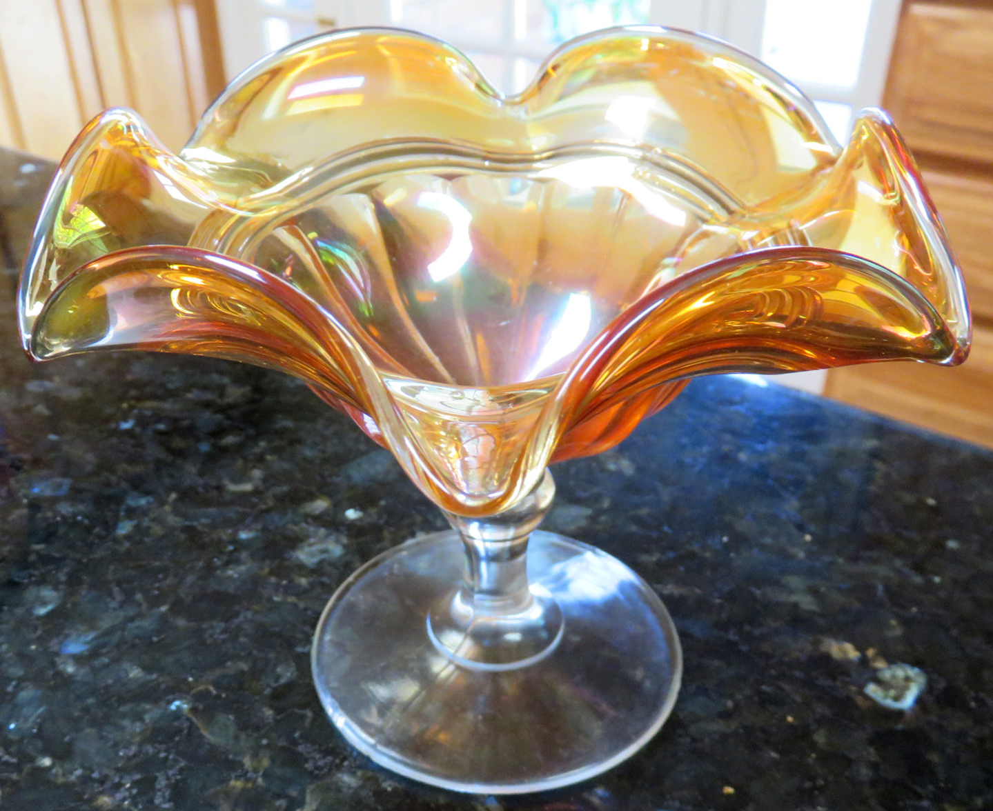 Rare Imperial BANDED FLUTE Marigold Compote circa 1910