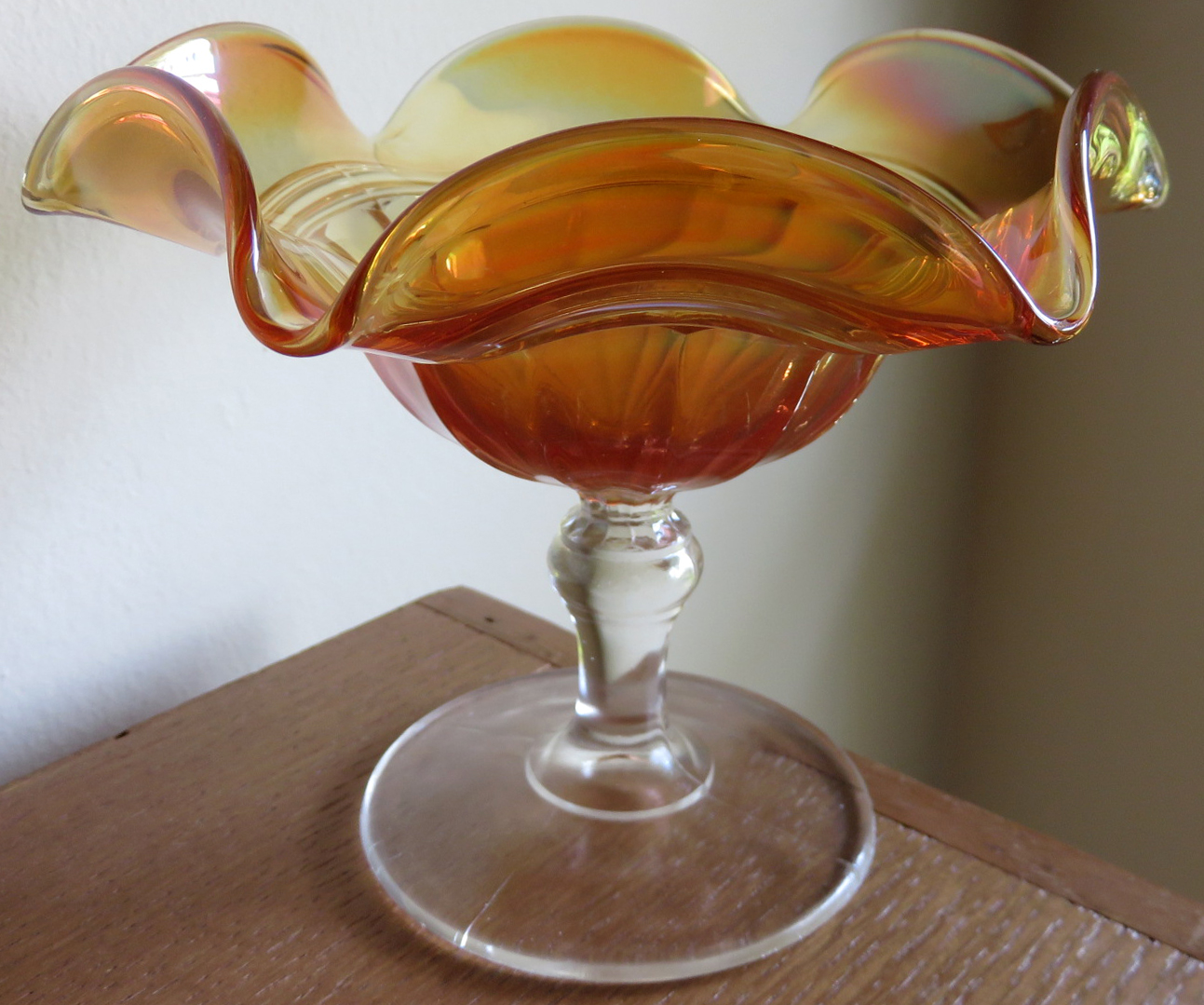 Rare Imperial BANDED FLUTE Marigold Compote circa 1910