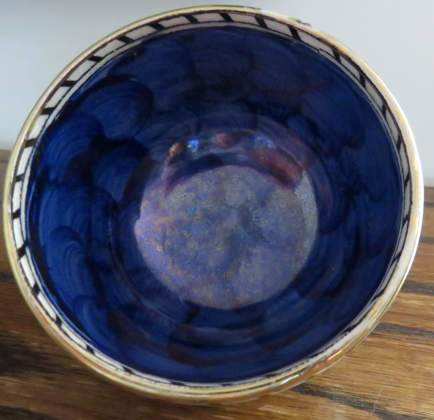 Maling 6502 Clematis Wavy Still Blue Bowl circa 1934-1940s 3.5" diameter