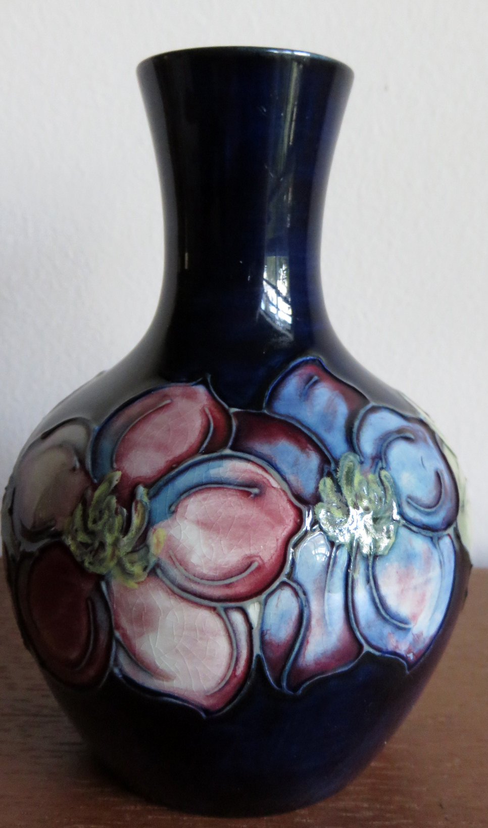 Moorcroft Clematis Cobalt Blue 5 inch Vase