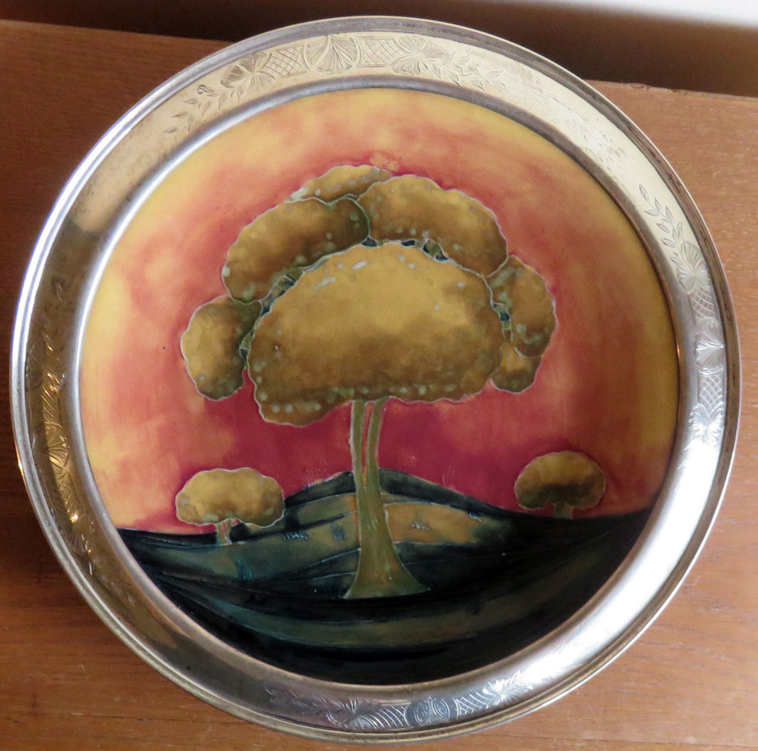 Moorcroft Eventide Plate with Silver Mount 12.25 inches William ...
